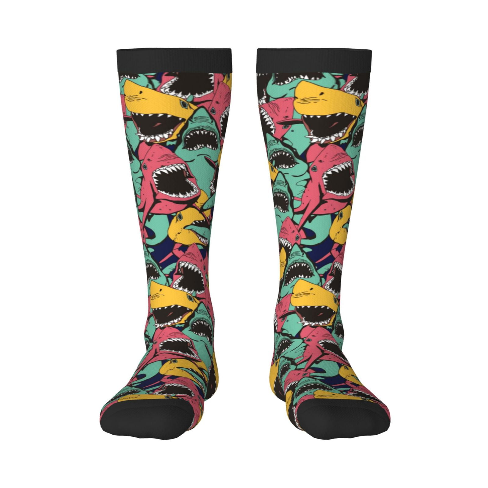 JUNZAN Fun Novelty Knee Warmer High Socks-Angry Shark Pattern - Walmart.com
