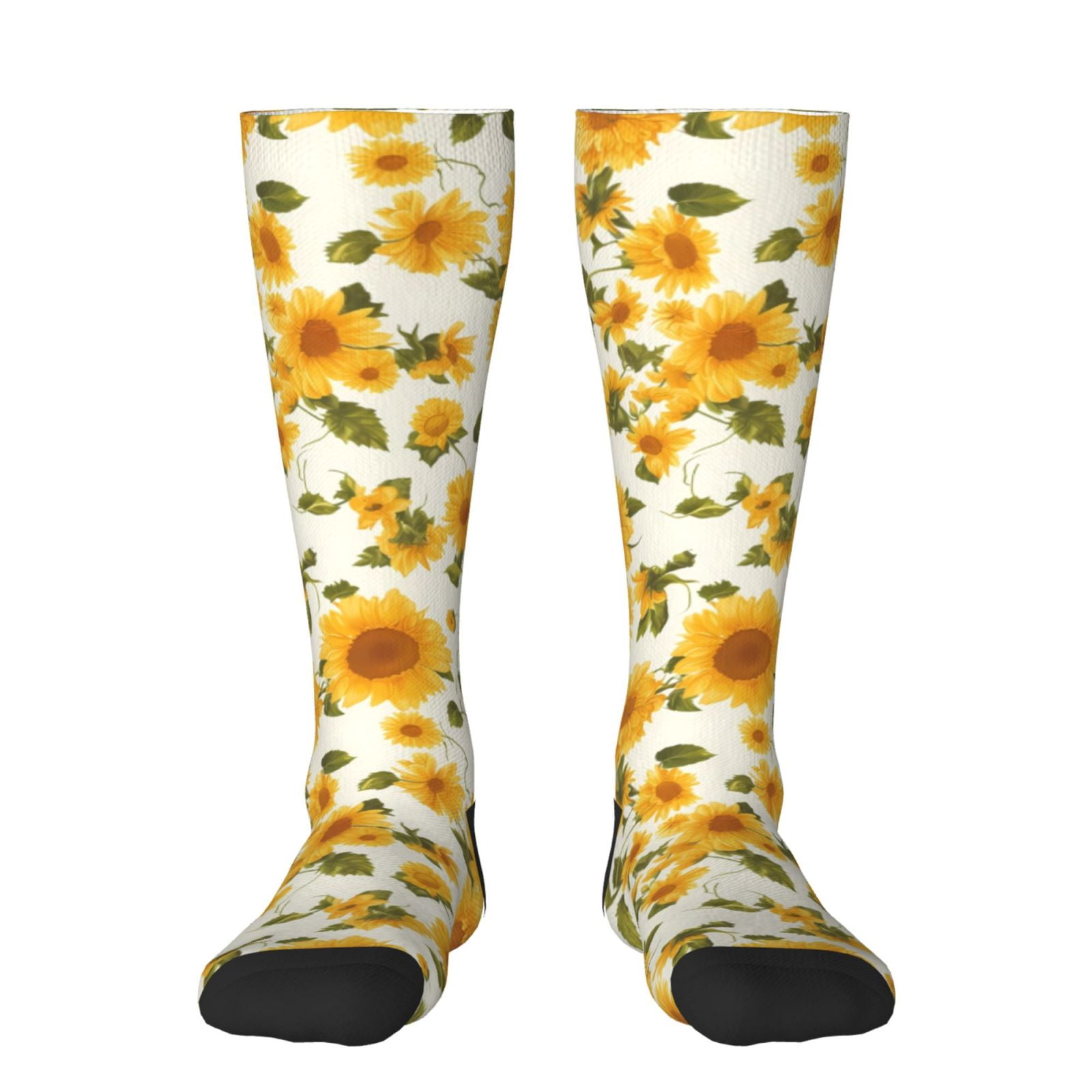 JUNZAN Fun Novelty Knee Warmer High Socks Classical Cute Sunflower NO ...