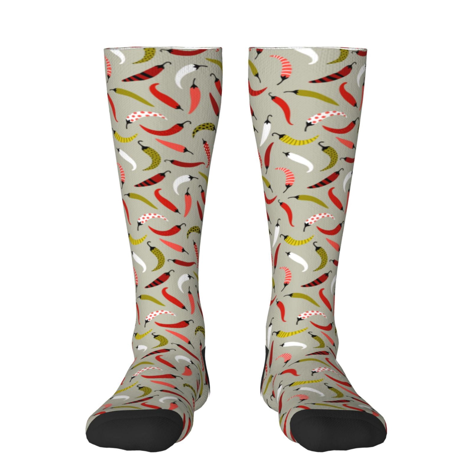 JUNZAN Fun Novelty Knee Warmer High Socks-Colorful Chili - Walmart.com