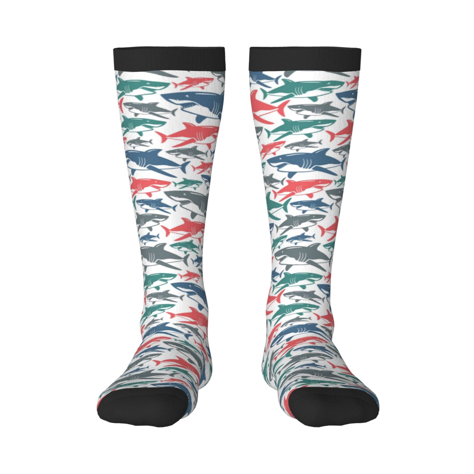 JUNZAN Fun Novelty Knee Warmer High Socks-Colorful Shark - Walmart.com