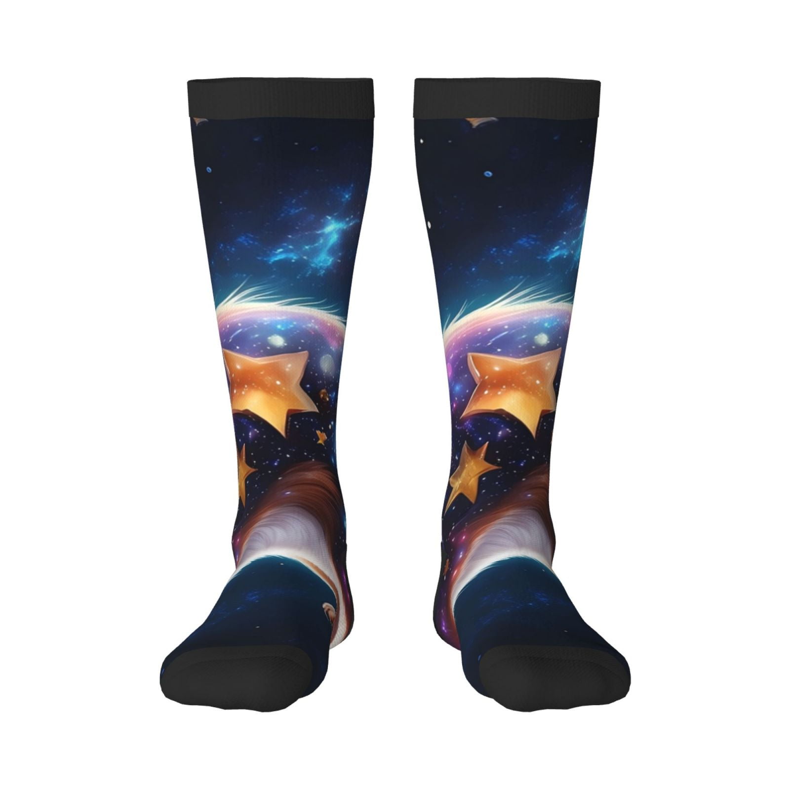 JUNZAN Fun Novelty Knee Warmer High Socks Colorful Star River Squirrel ...
