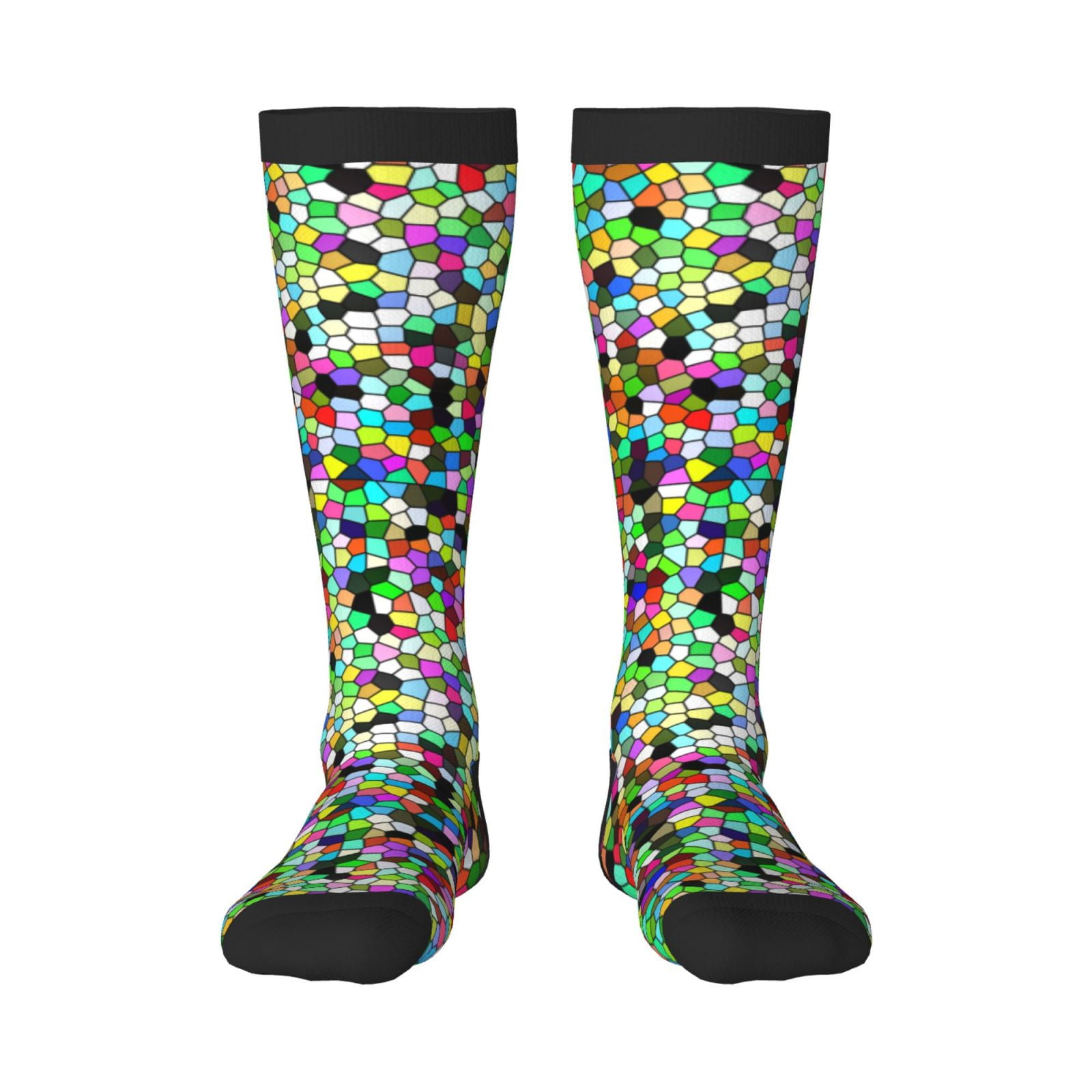 JUNZAN Fun Novelty Knee Warmer High Socks-Colorful Tie Dye Stained ...