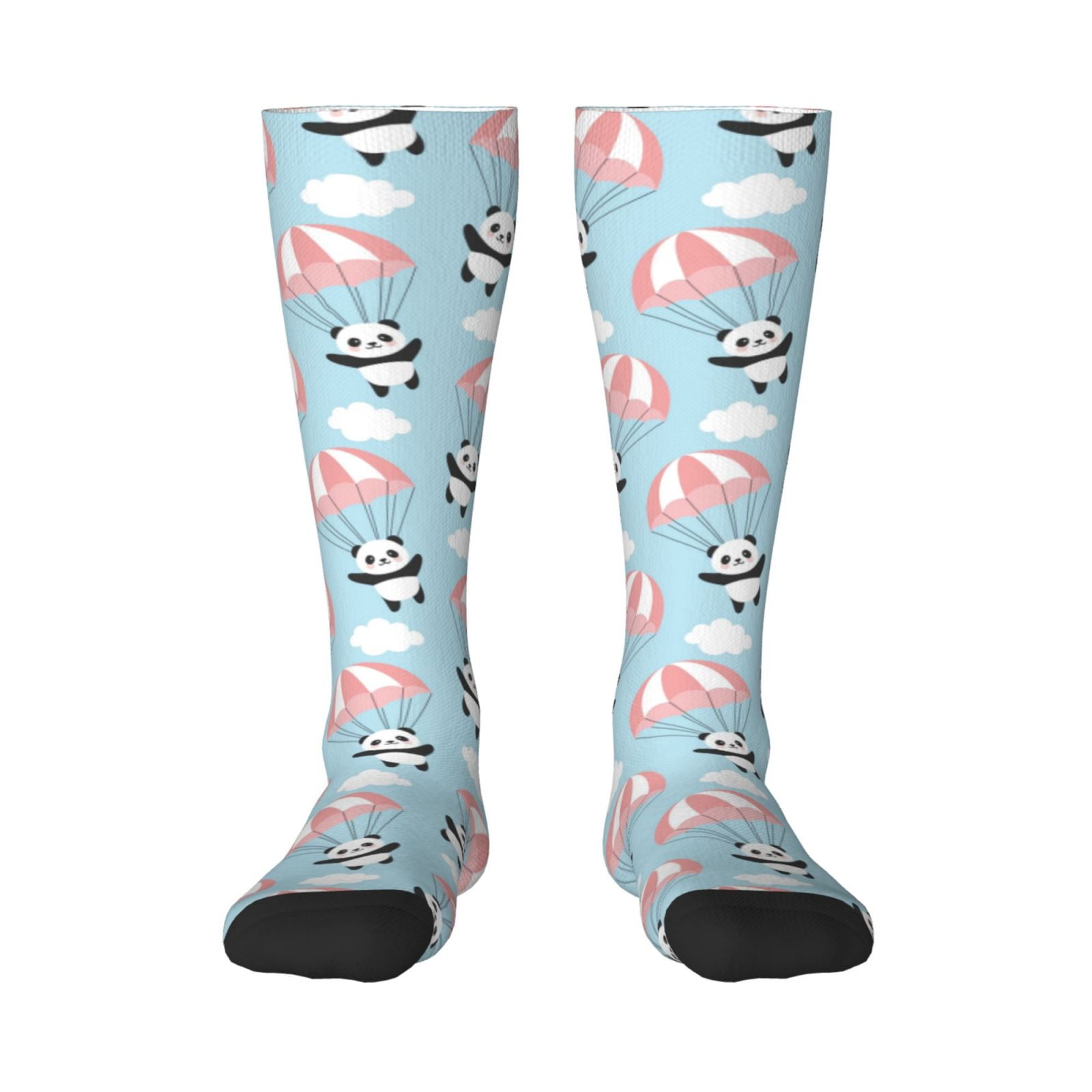 JUNZAN Fun Novelty Knee Warmer High Socks-Cute Panda Flying In The Sky ...