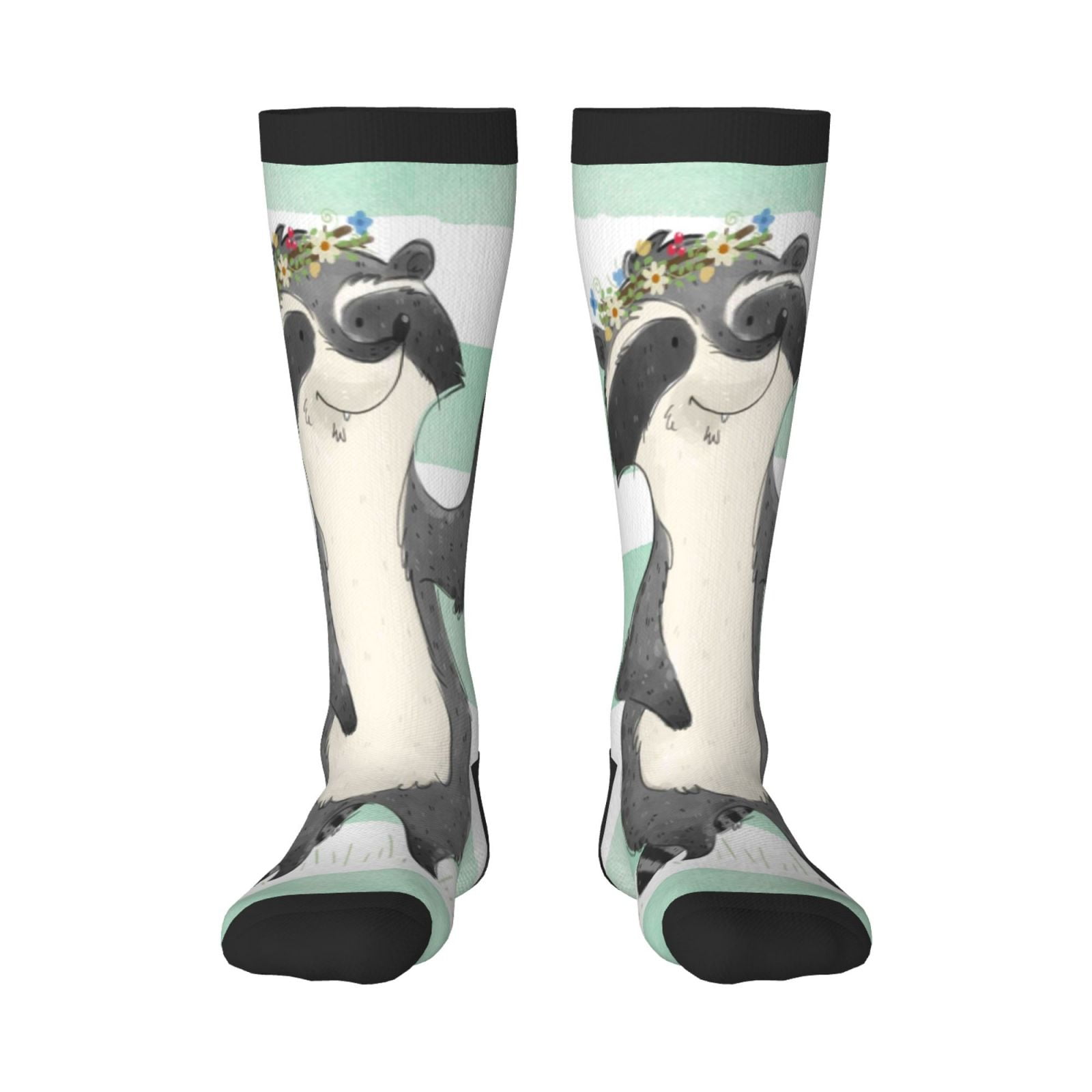 JUNZAN Fun Novelty Knee Warmer High Socks-Cute Raccoon - Walmart.com