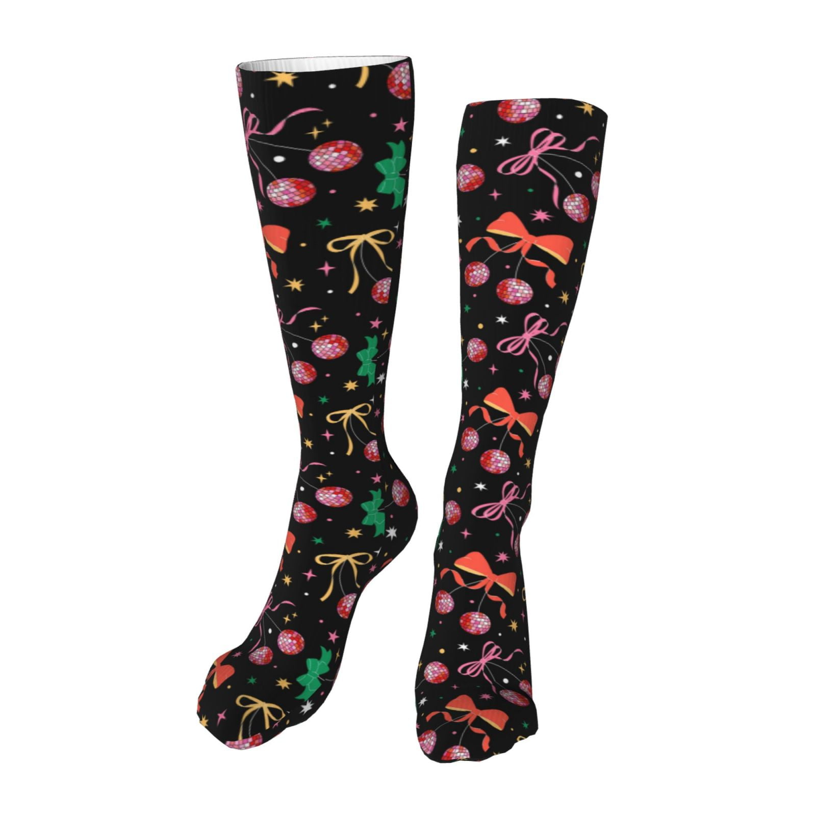 JUNZAN Fun Novelty Knee Warmer High Socks Disco Mirror Ball Design ...