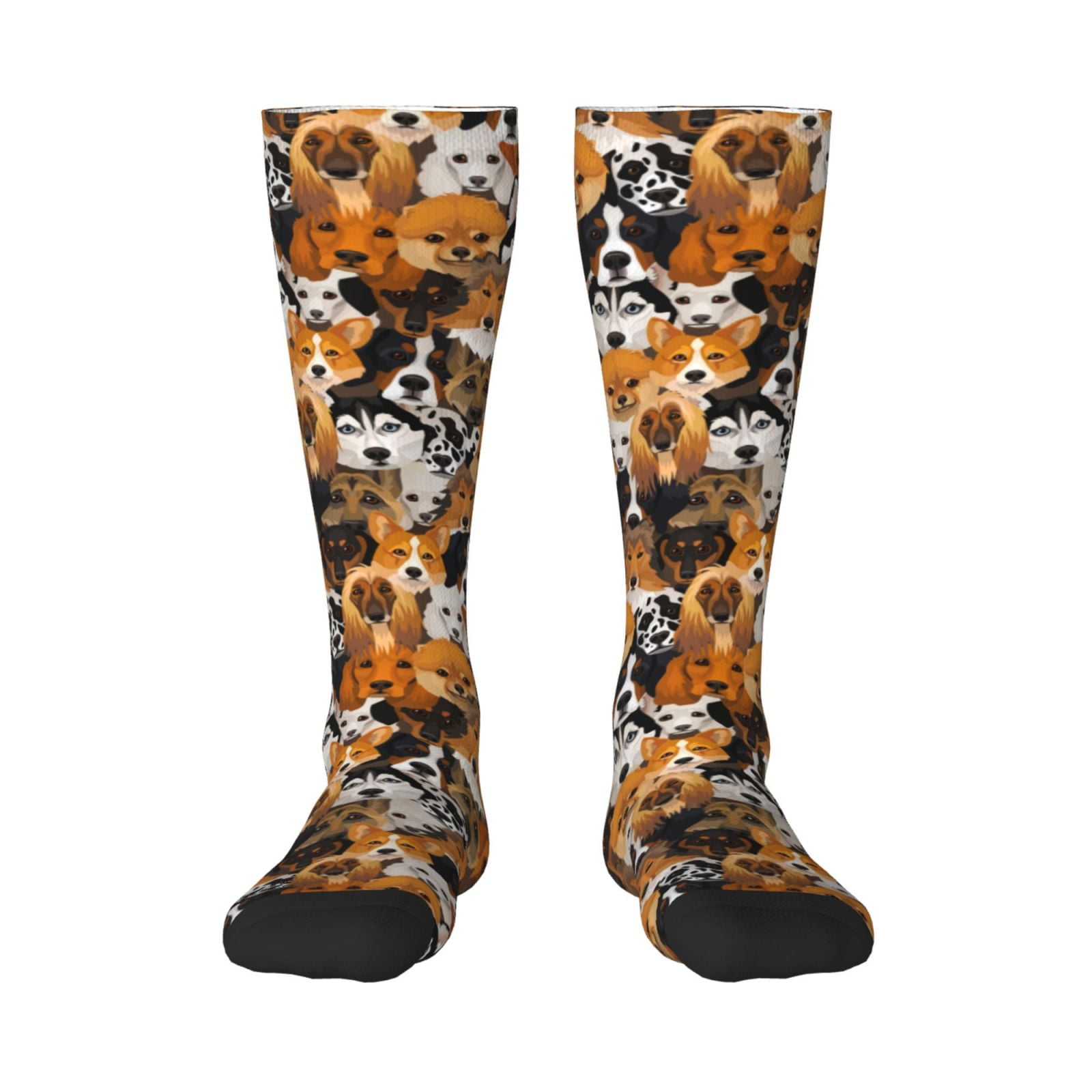 JUNZAN Fun Novelty Knee Warmer High Socks-Dogs Different Breeds ...