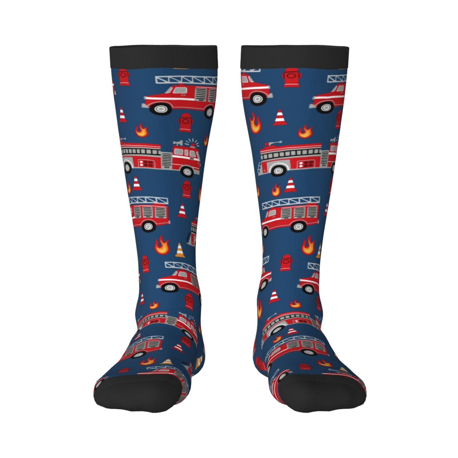 JUNZAN Fun Novelty Knee Warmer High Socks-Fire Truck 1 - Walmart.com