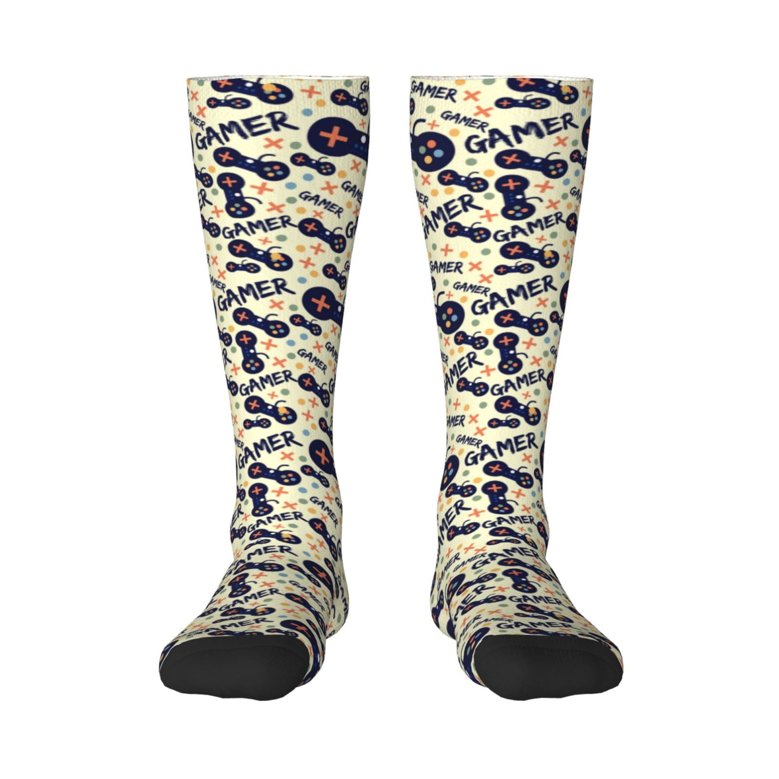 JUNZAN Fun Novelty Knee Warmer High Socks Game Controller Design ...