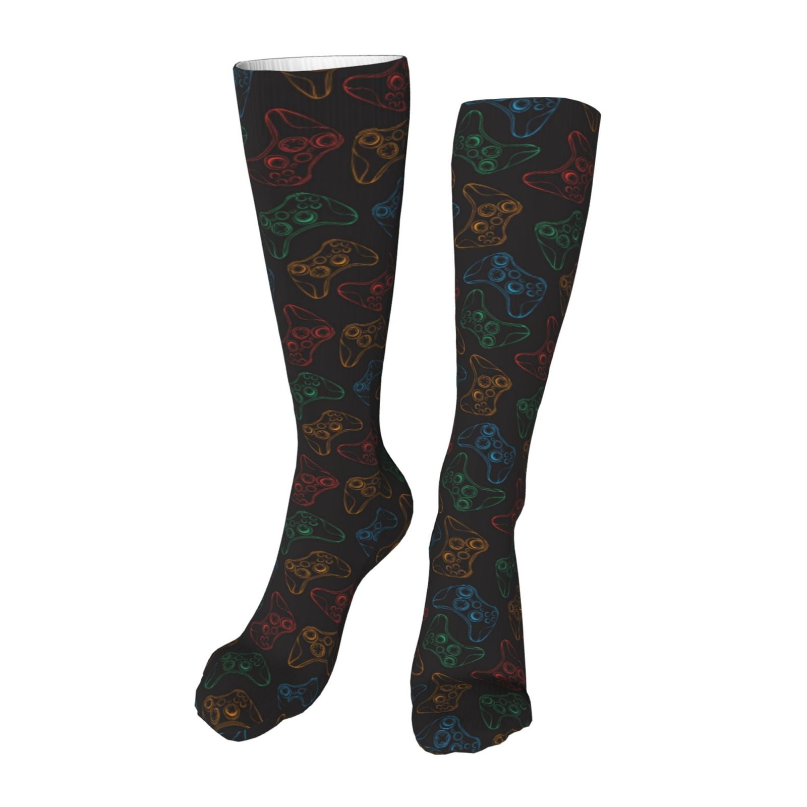 JUNZAN Fun Novelty Knee Warmer High Socks Gamepad Joystick Game Design ...