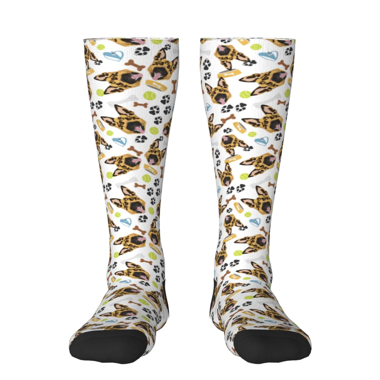JUNZAN Fun Novelty Knee Warmer High Socks German Shepherd Dog Design ...