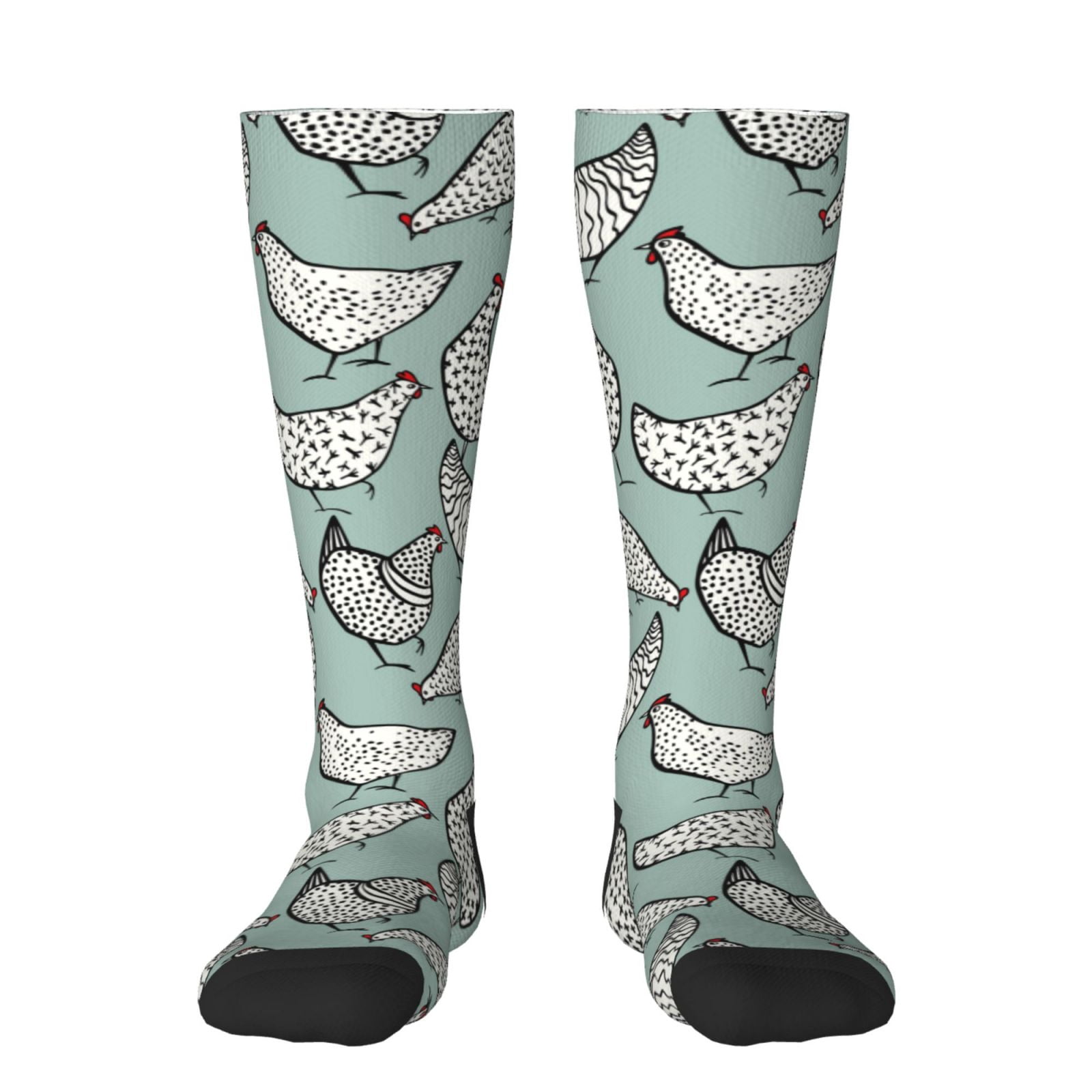 JUNZAN Fun Novelty Knee Warmer High Socks-Hand Drawn Chickens - Walmart.com