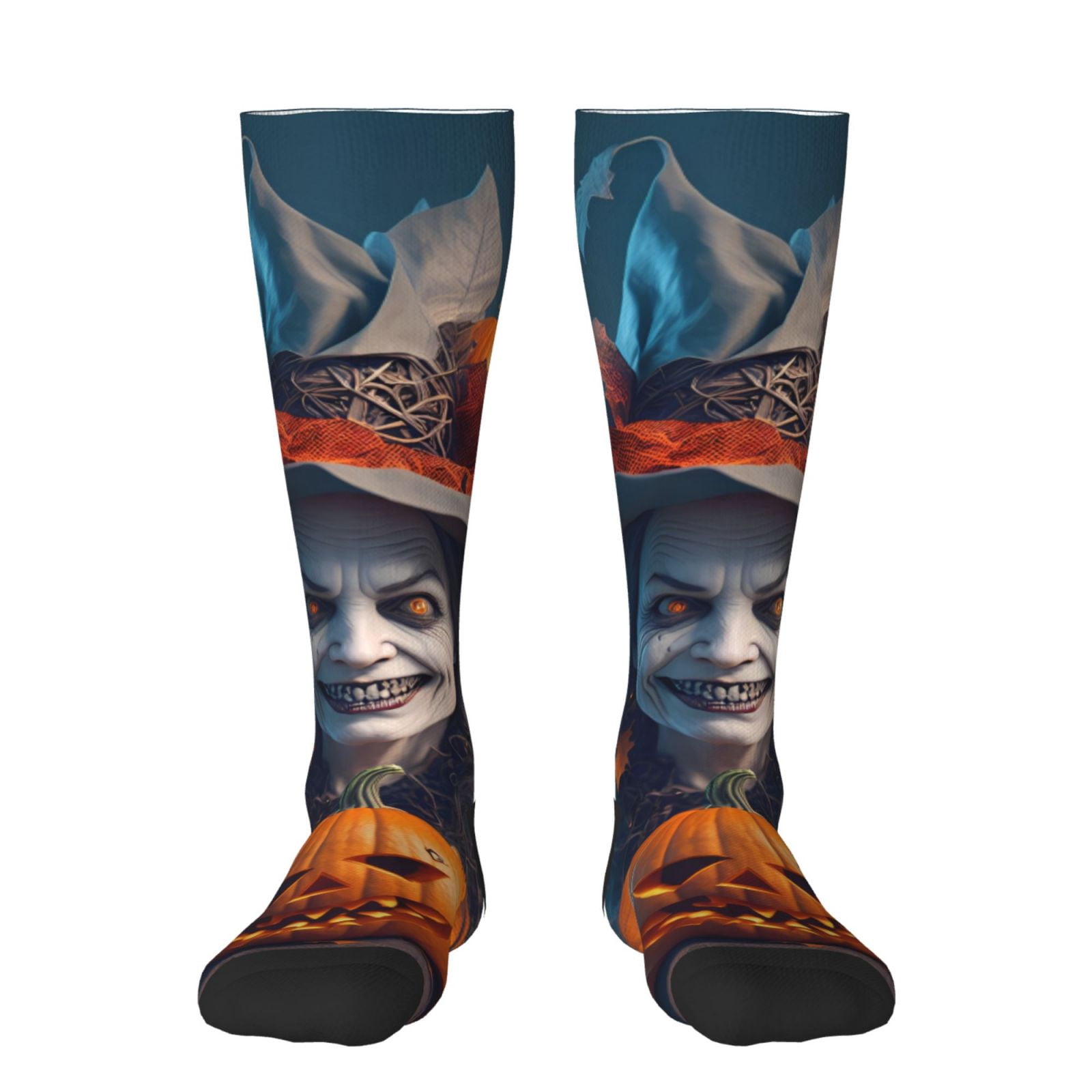 JUNZAN Fun Novelty Knee Warmer High Socks Modern Style Pumpkin Witch ...