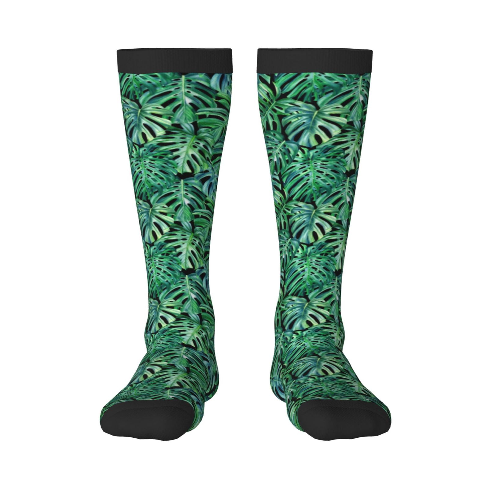 JUNZAN Fun Novelty Knee Warmer High Socks-Monstera Leaves - Walmart.com