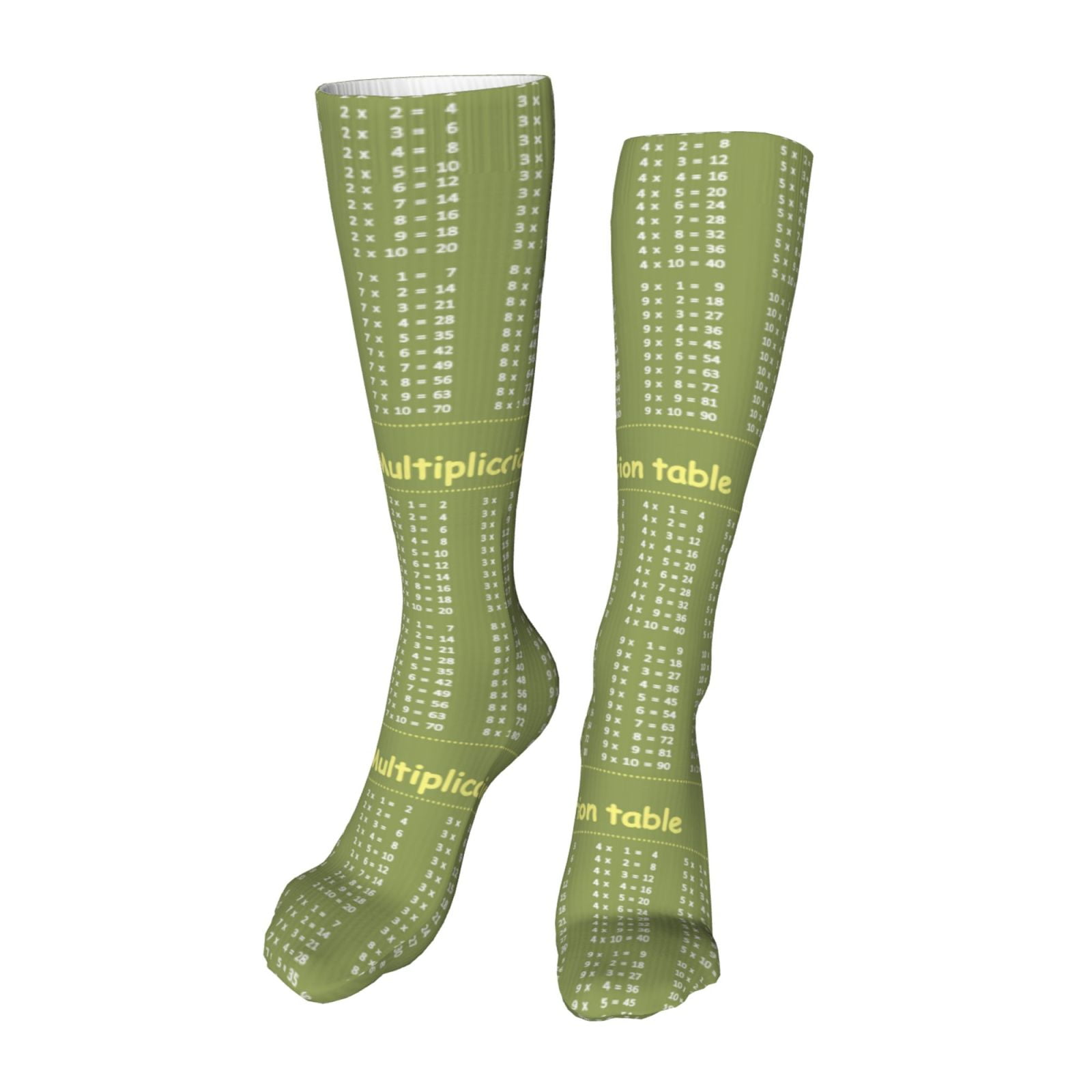 JUNZAN Fun Novelty Knee Warmer High Socks Multiplication Table1 Design ...