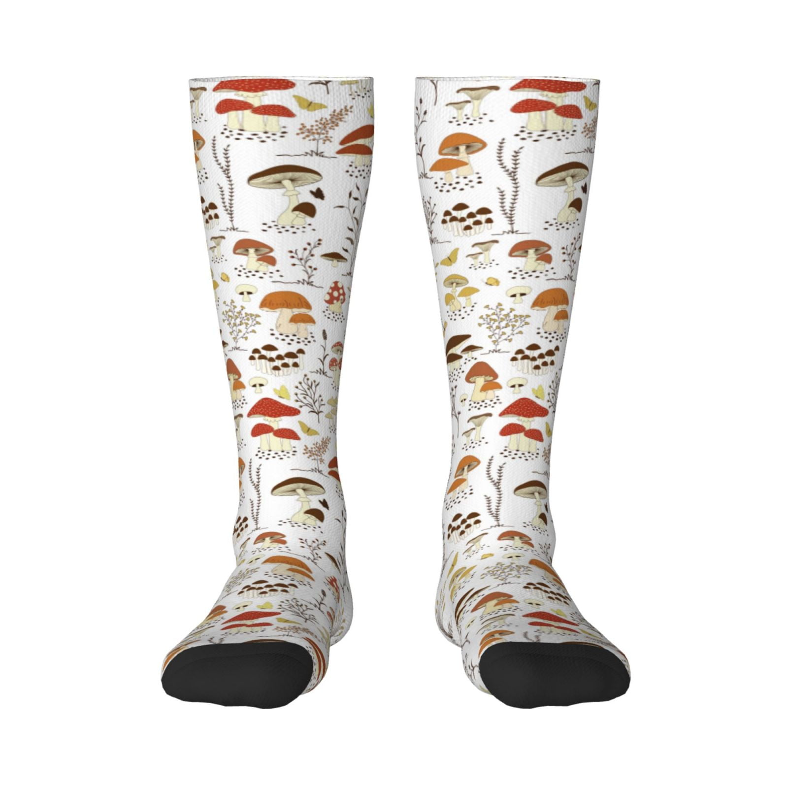 Junzan Fun Novelty Knee Warmer High Socks Mushrooms And Butterflies