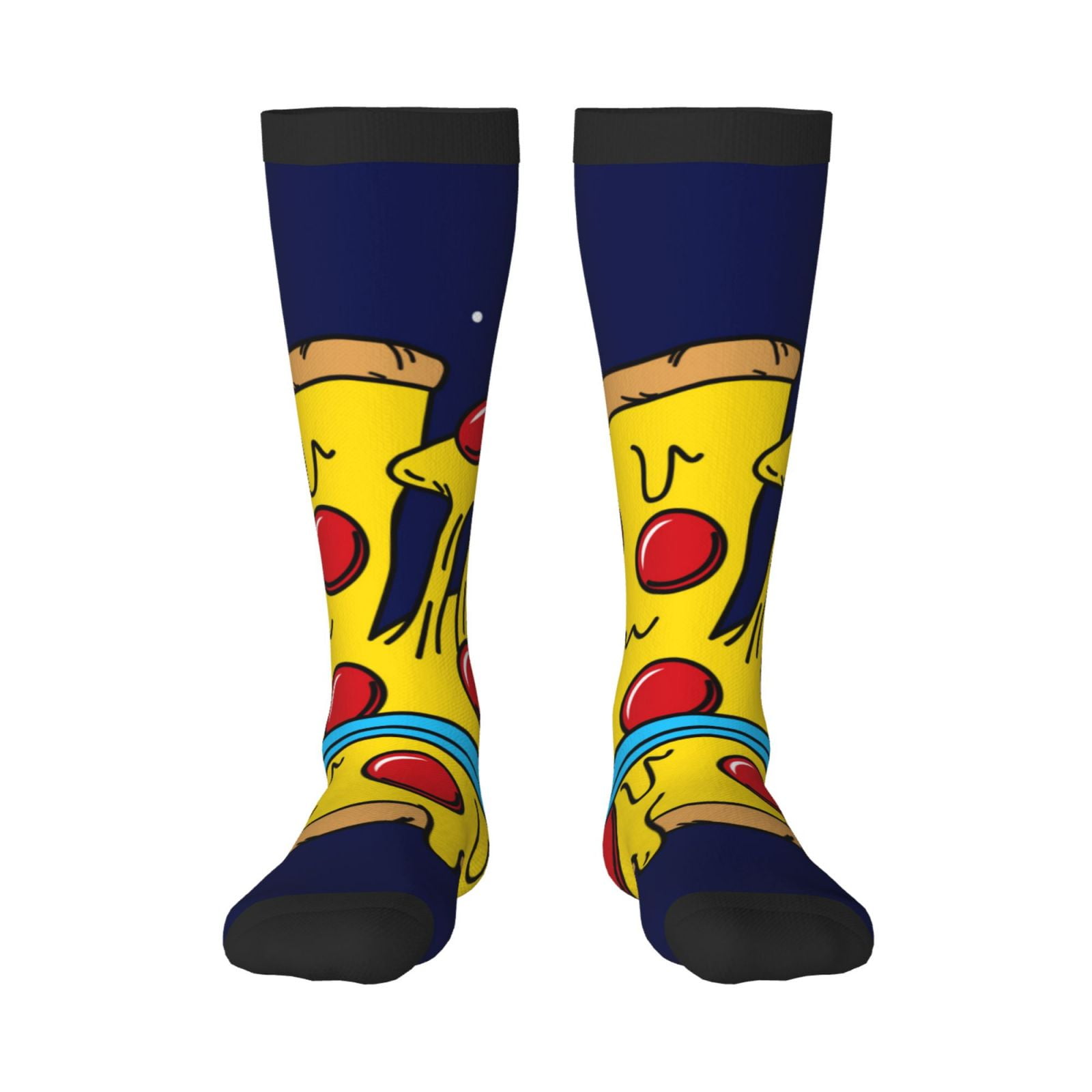 JUNZAN Fun Novelty Knee Warmer High Socks-PLANETA EN FORMA DE PIZZA ...