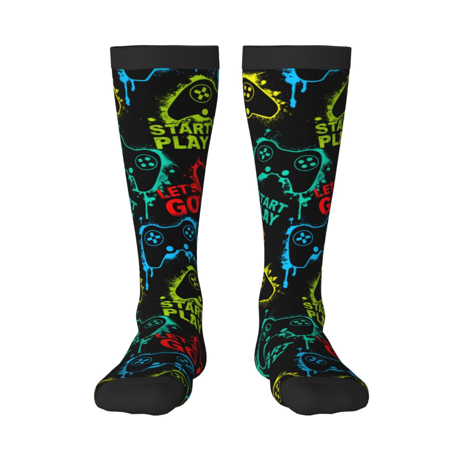 JUNZAN Fun Novelty Knee Warmer High Socks-Play Game Start - Walmart.com