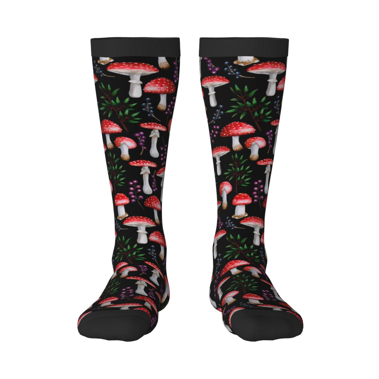 Junzan Fun Novelty Knee Warmer High Socks Red Mushrooms