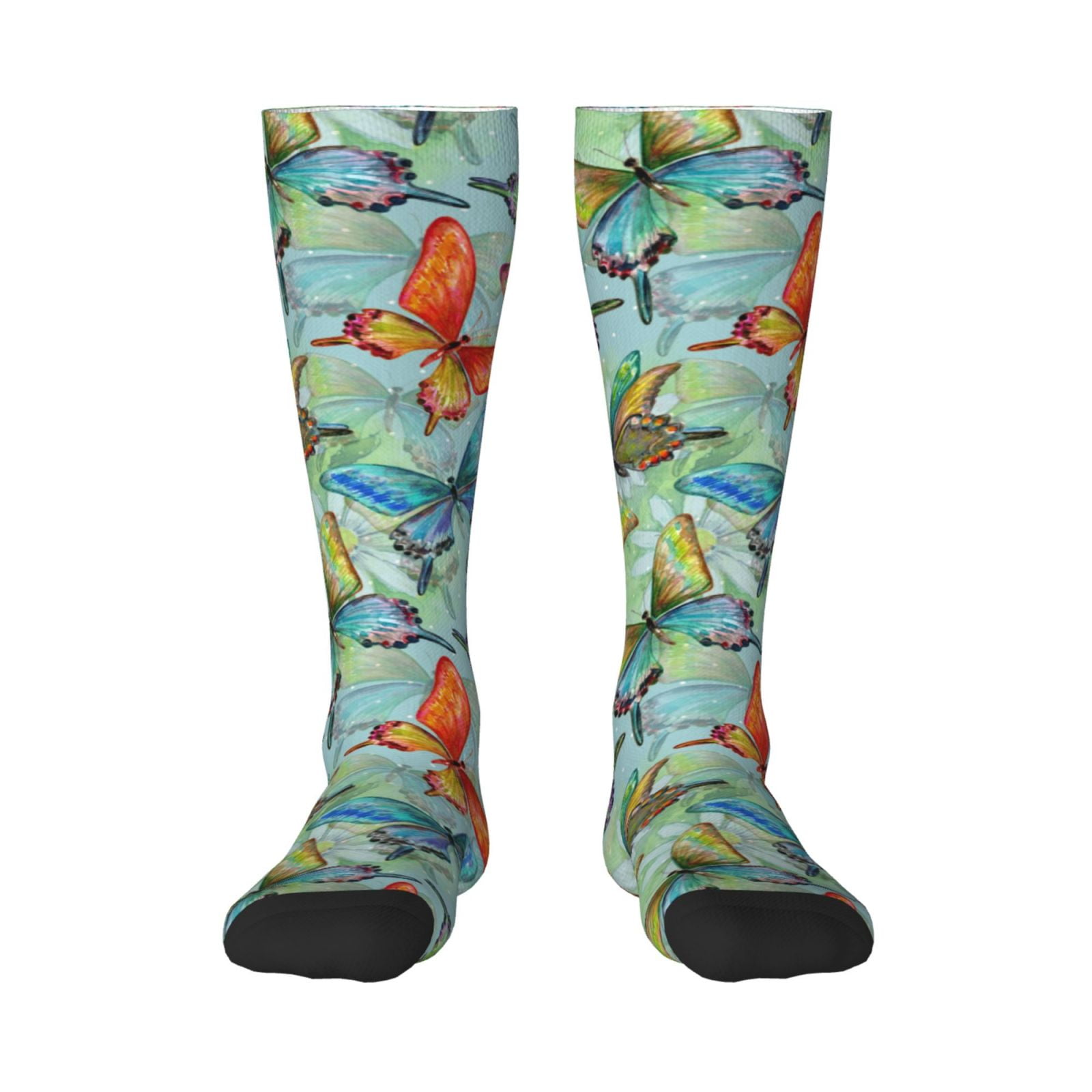 JUNZAN Fun Novelty Knee Warmer High Socks-Retro Seamless Flying ...