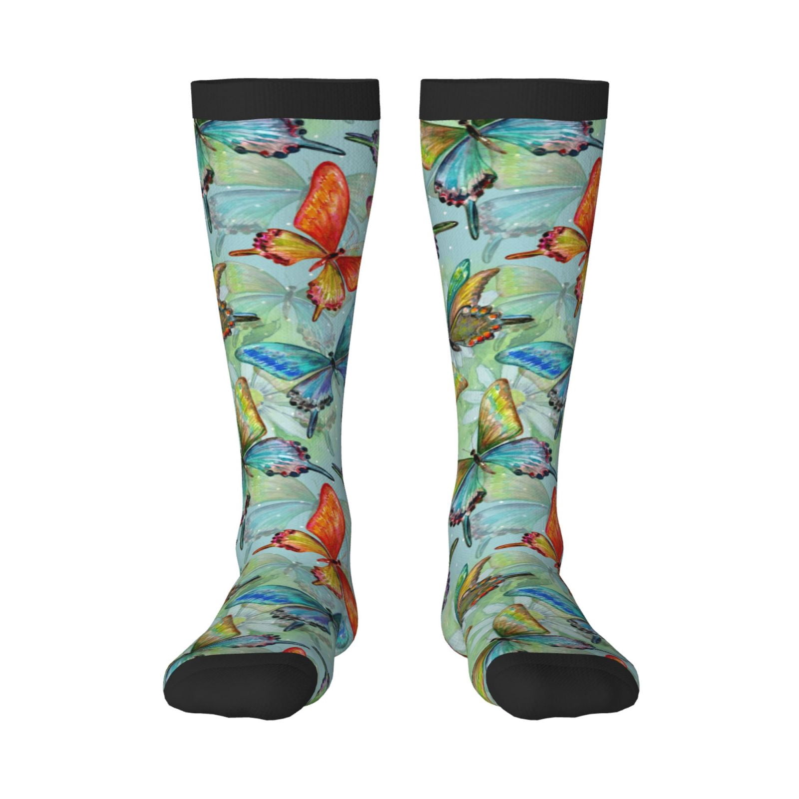 JUNZAN Fun Novelty Knee Warmer High Socks-Retro Seamless Flying ...