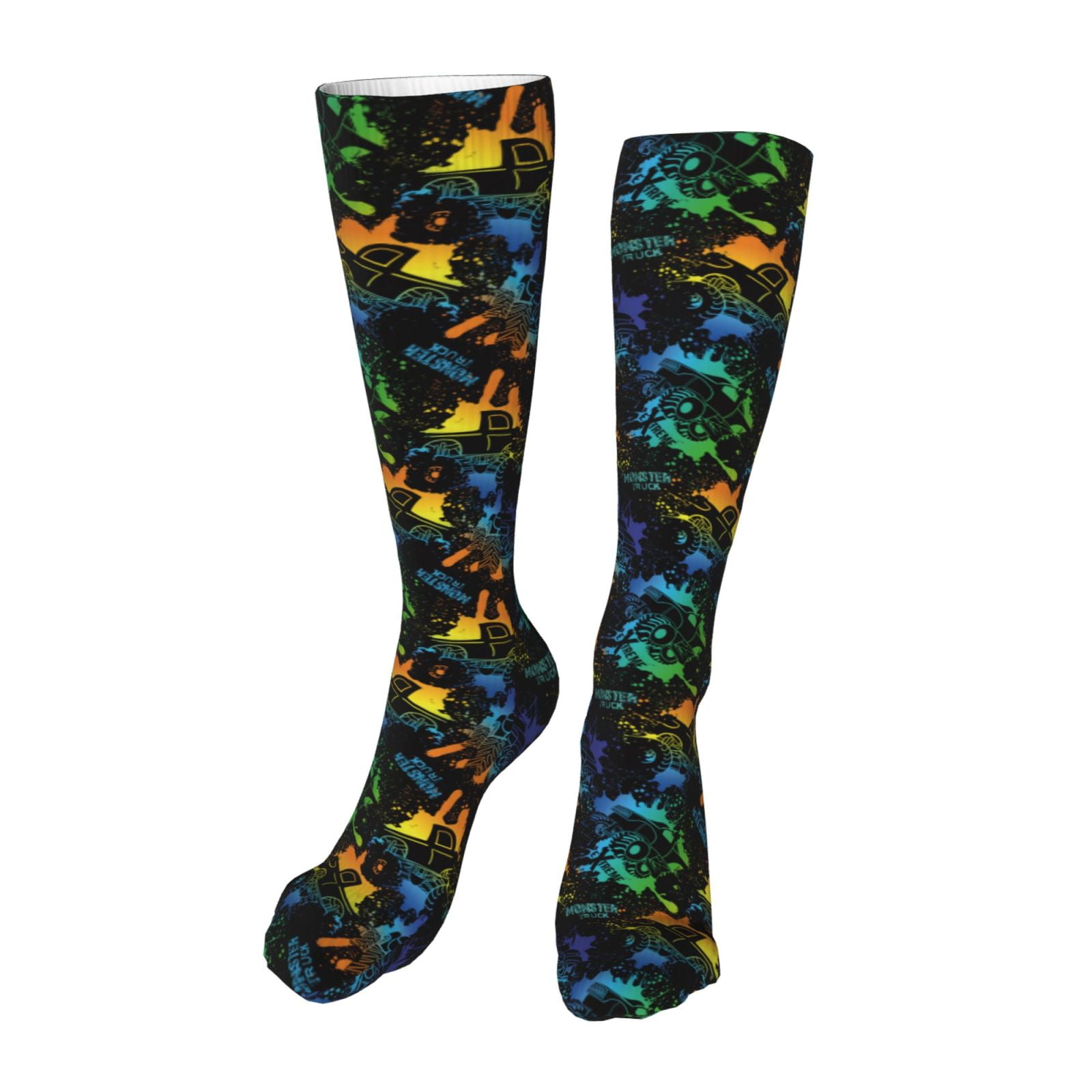 JUNZAN Fun Novelty Knee Warmer High Socks Retro Truck Design - Walmart.com