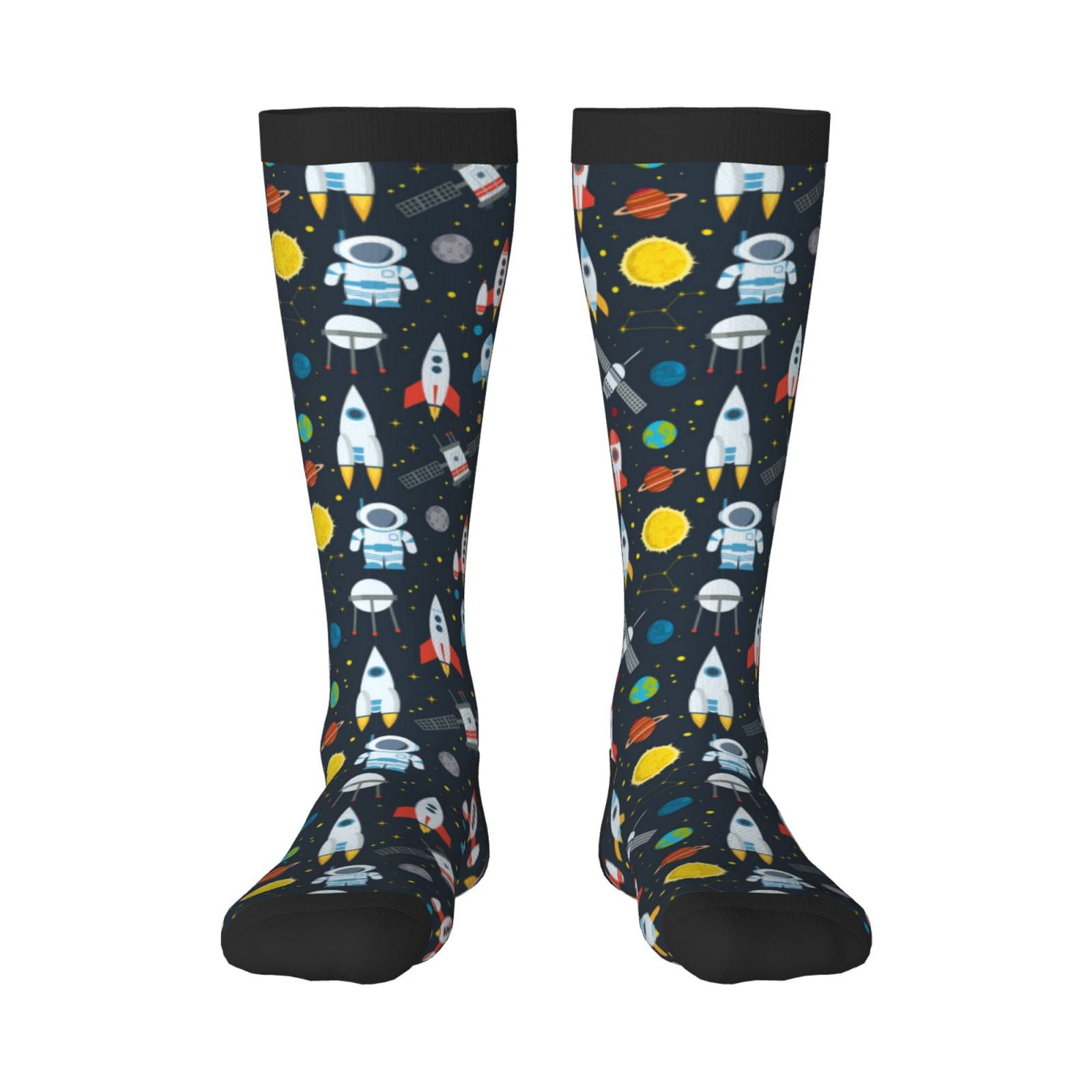 JUNZAN Fun Novelty Knee Warmer High Socks Rocket Space Design - Walmart.com