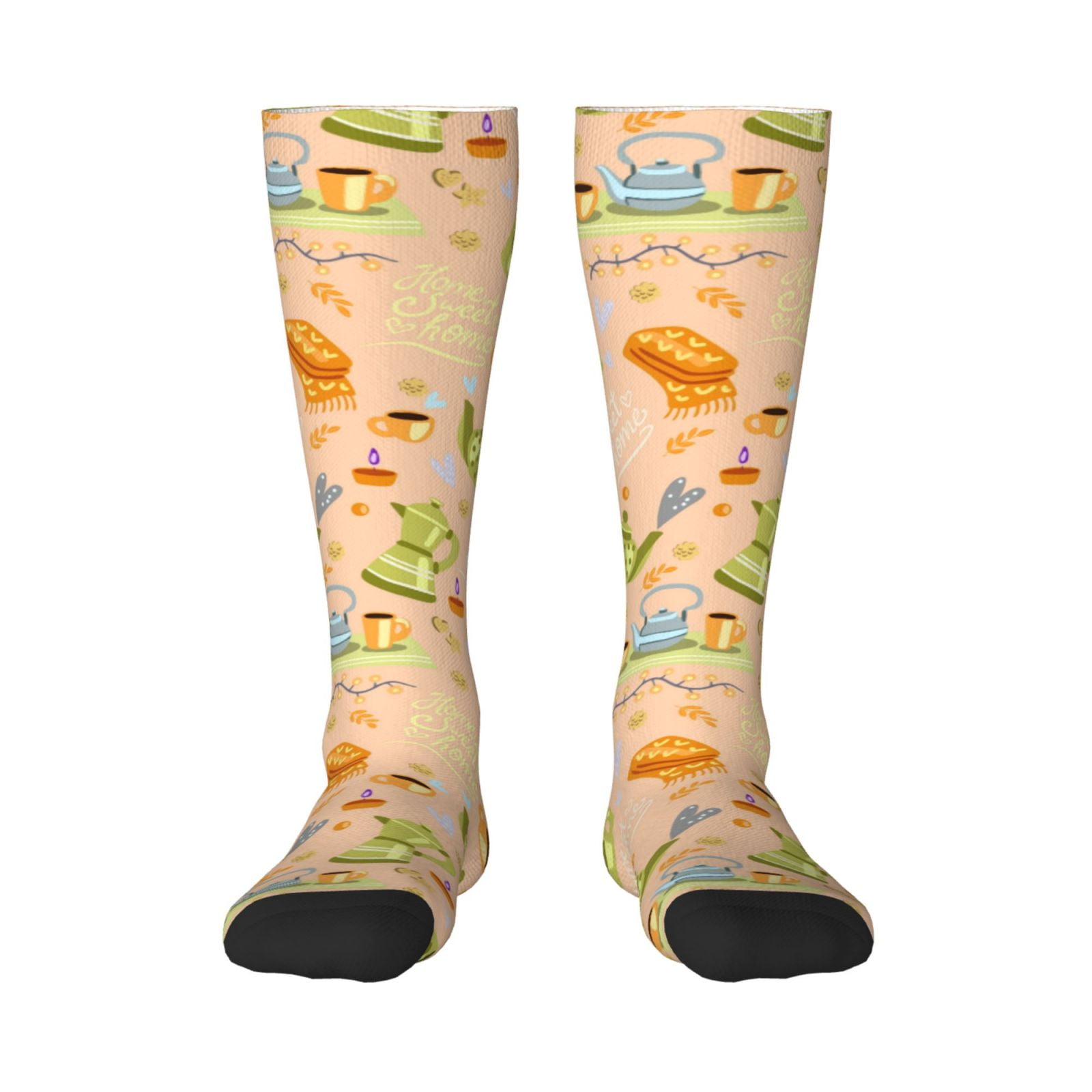 JUNZAN Fun Novelty Knee Warmer High Socks-Scandinavian Style Hygge ...