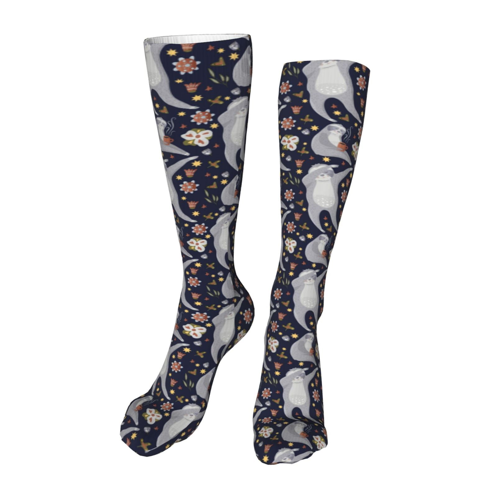 JUNZAN Fun Novelty Knee Warmer High Socks Sloths Dancing Design ...