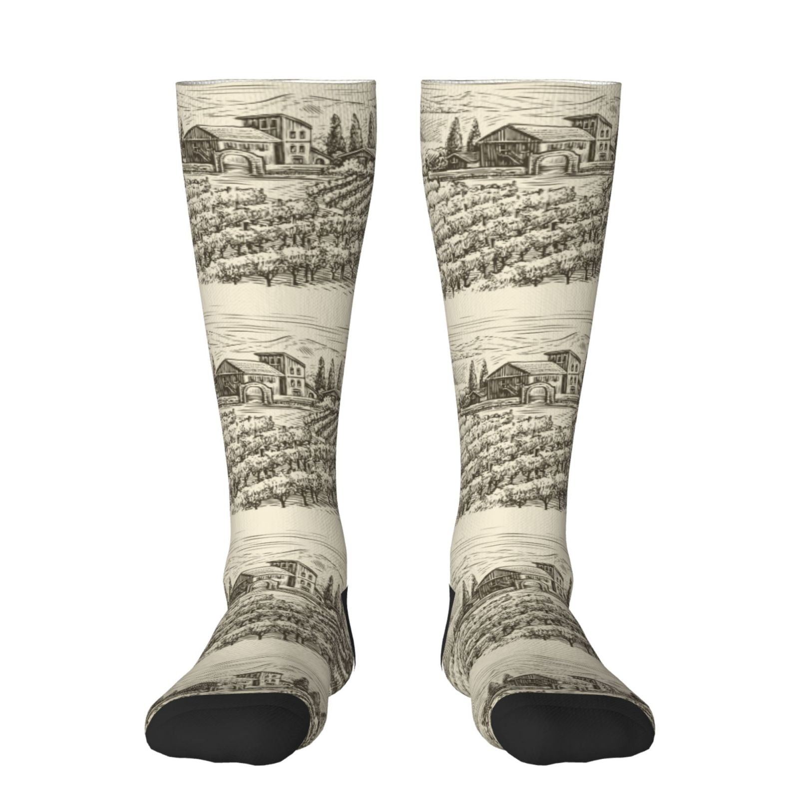 JUNZAN Fun Novelty Knee Warmer High Socks-Vineyard Landscape - Walmart.com