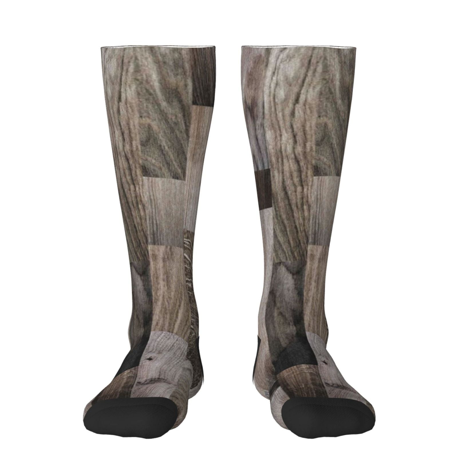 JUNZAN Fun Novelty Knee Warmer High Socks-Wooden Texture - Walmart.com