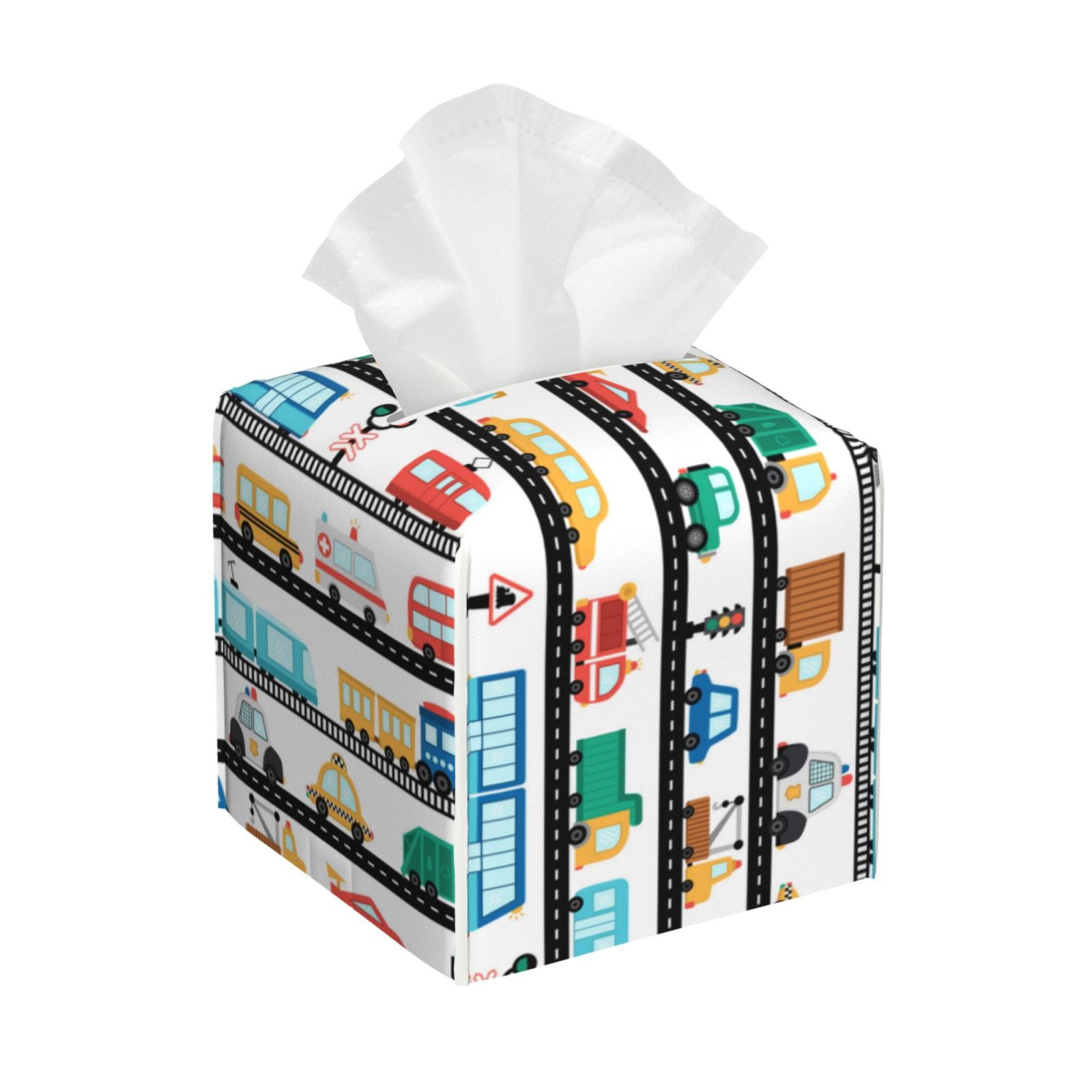 JUNZAN Funny Transport for Tissue Box Cover Holder, Square Facial ...