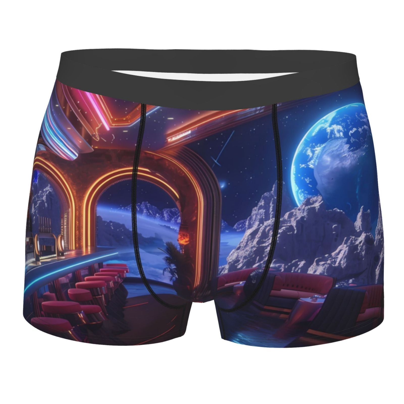 JUNZAN Futuristic Bar Space View Mens Underwear Boxer Briefs for Men’s ...