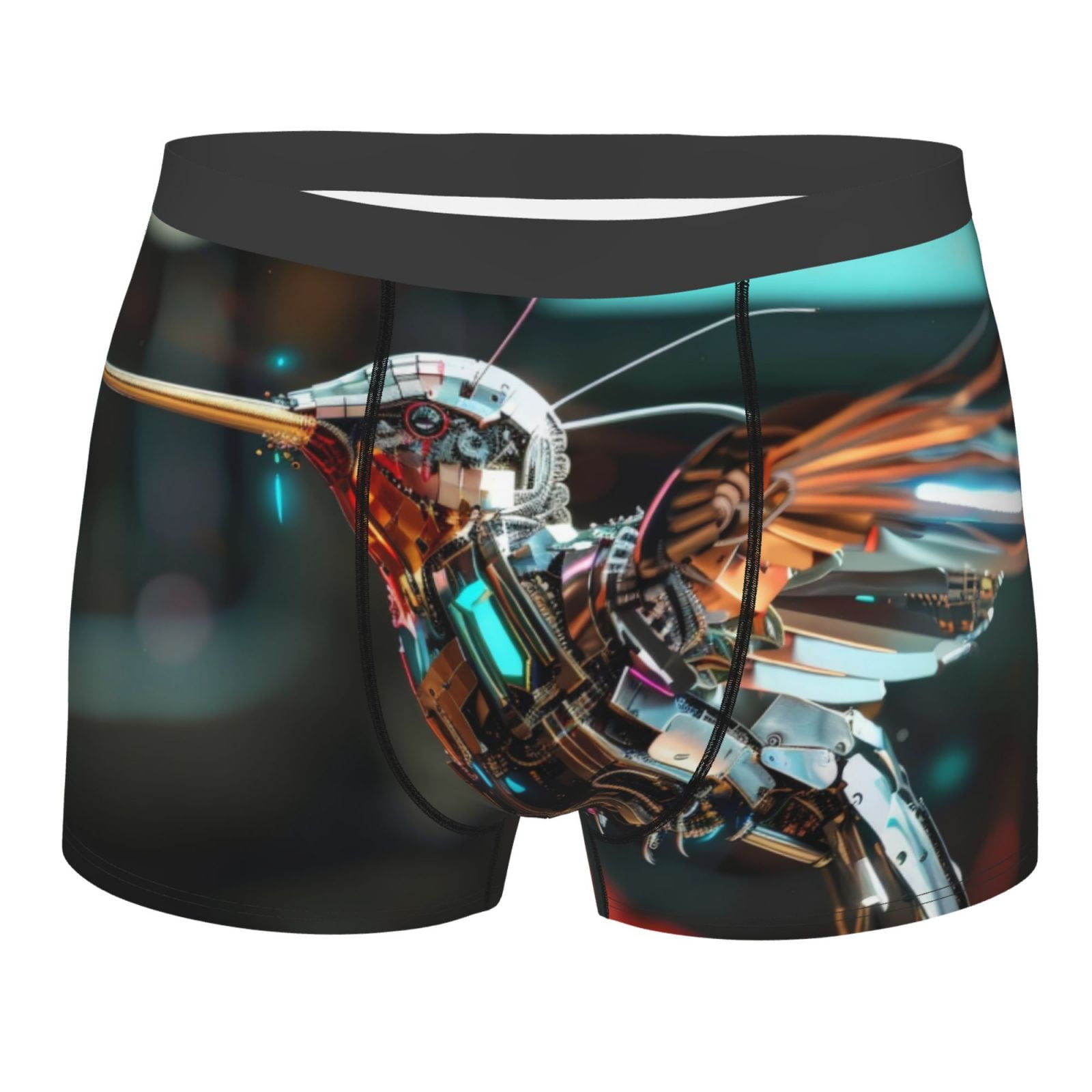 JUNZAN Futuristic Robot Hummingbird Mens Underwear Boxer Briefs for Men ...