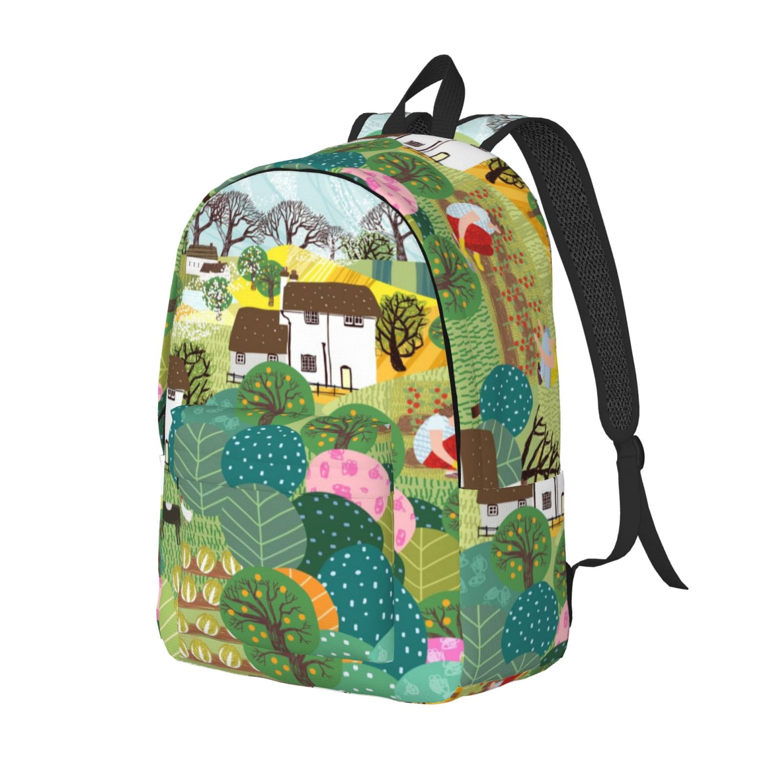 JUNZAN Garden Farm Pattern Travel Laptop Backpack for Men Women,Casual ...