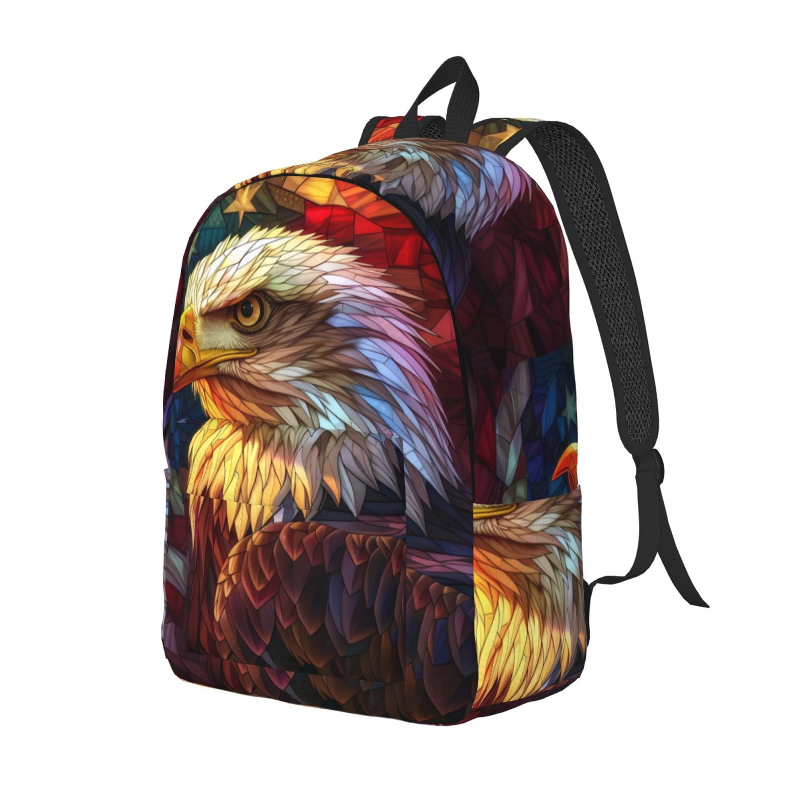 JUNZAN Geometric American Bald Eagle Pattern Travel Laptop Backpack for ...