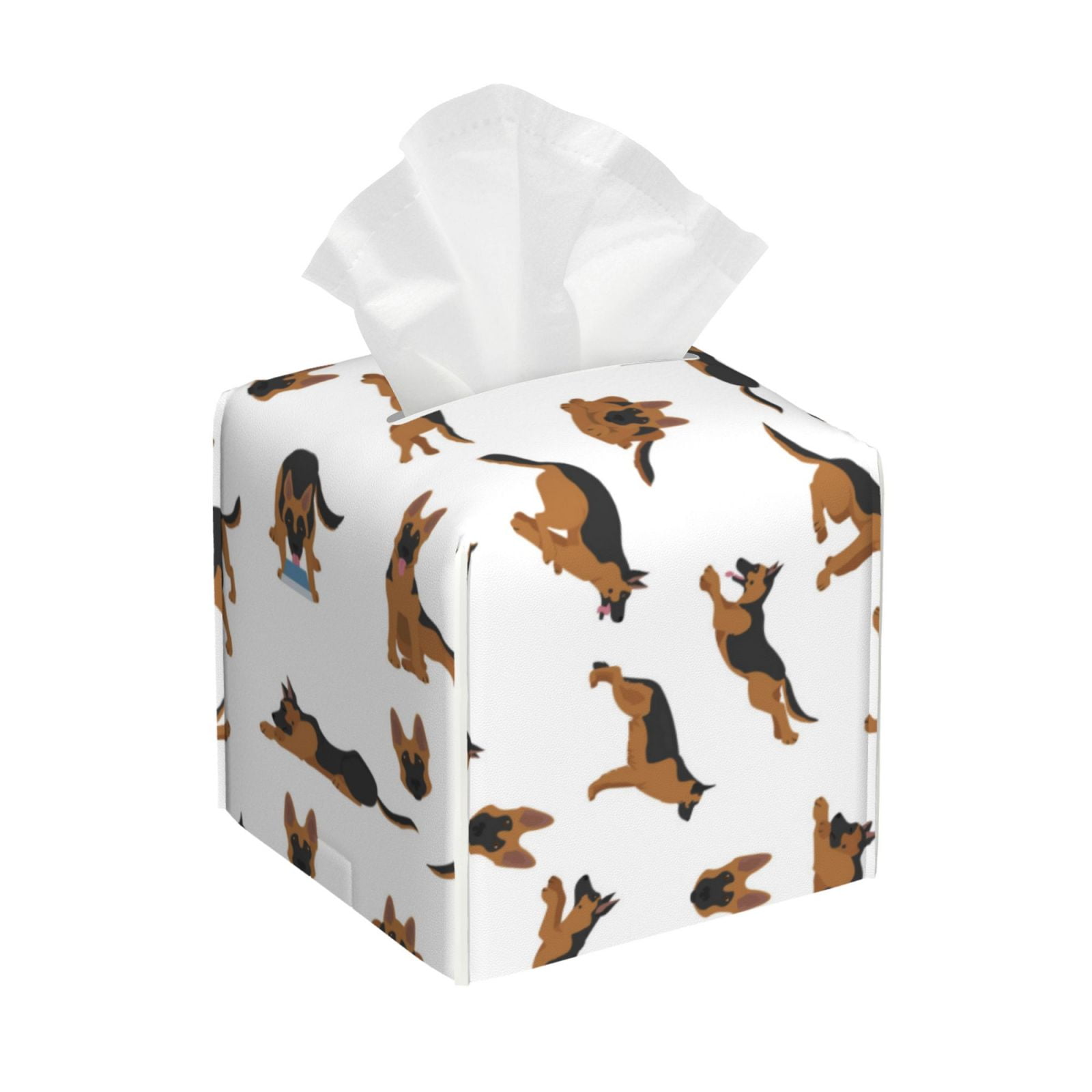 JUNZAN German Shepherd Dog for Tissue Box Cover Holder, Square Facial ...