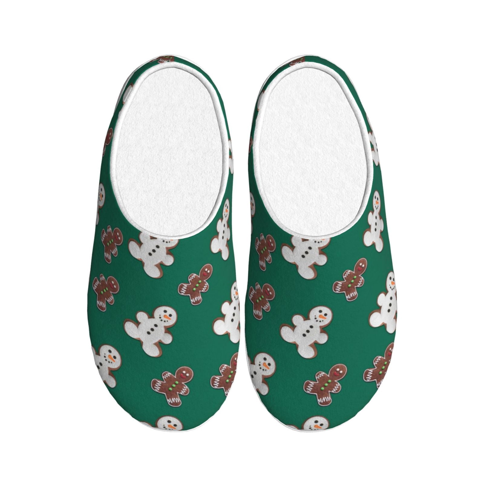 JUNZAN Gingerbread Snowman Cookies Print Cozy Slippers for Men& Women ...