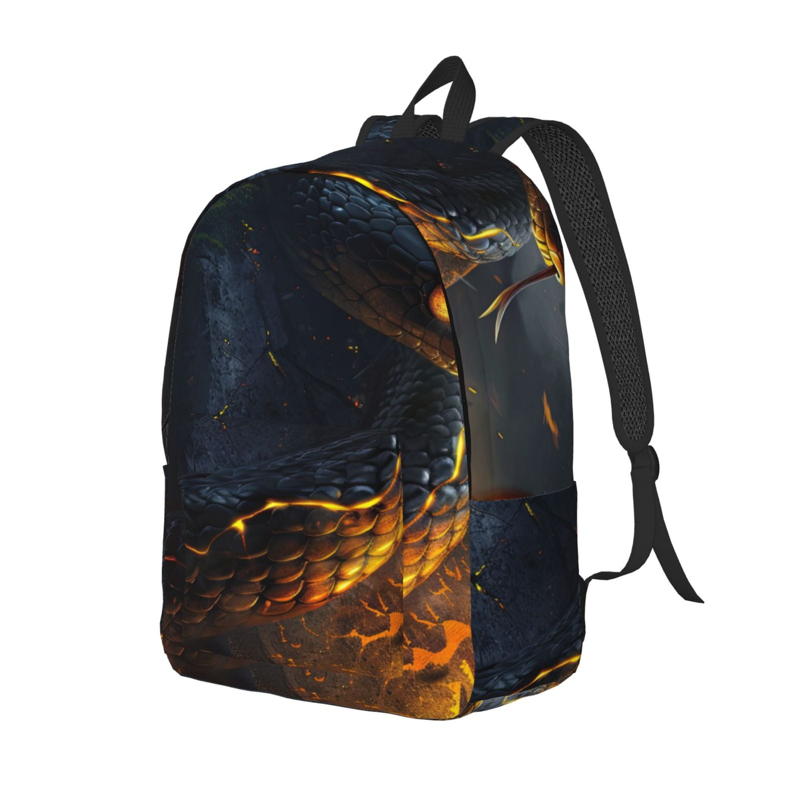 JUNZAN Glowing Snake Dark Forest Pattern Travel Laptop Backpack for Men ...