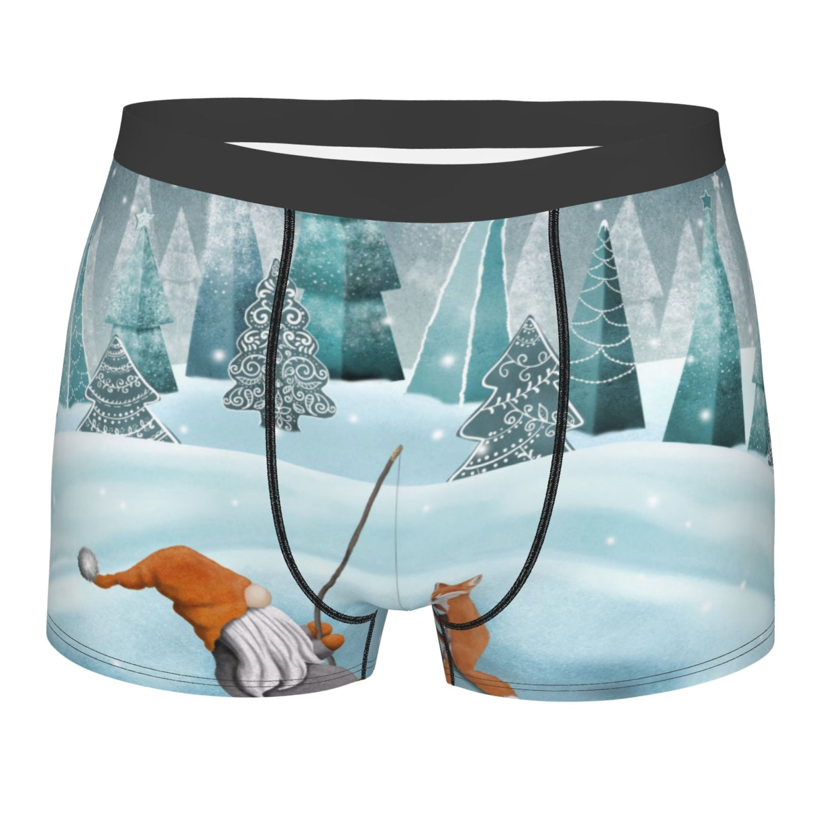 JUNZAN Gnome And Red Fox Fishing Mens Underwear Boxer Briefs for Men’s ...