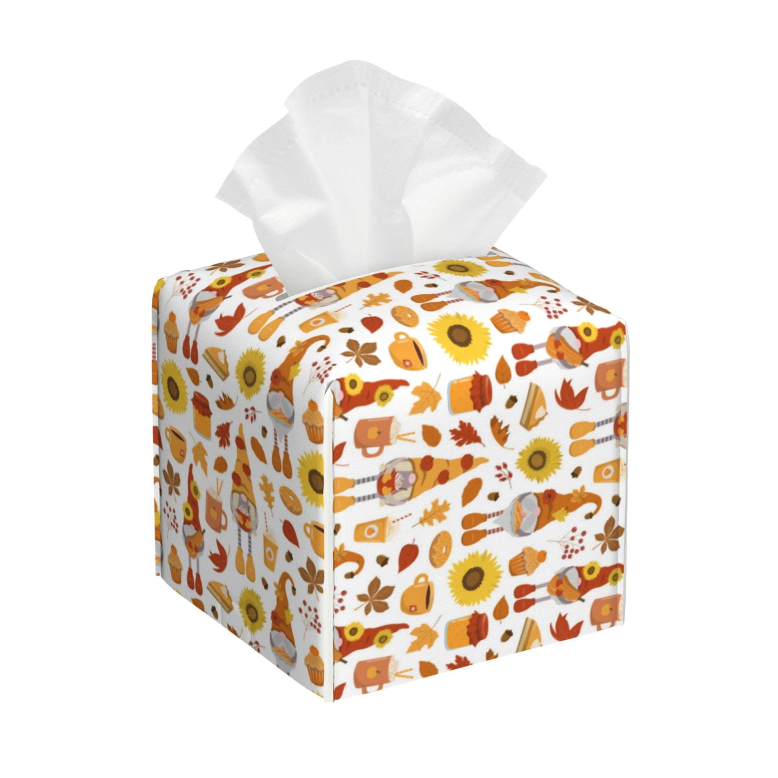 JUNZAN Gnomes Autumn Harvest for Tissue Box Cover Holder, Square Facial ...