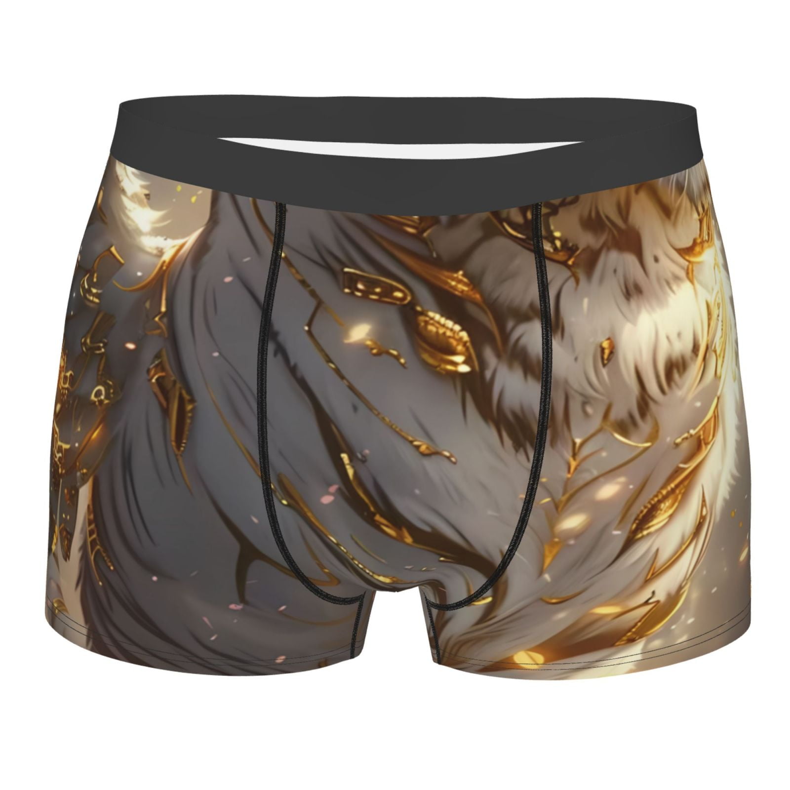 JUNZAN Golden White Tiger Mens Underwear Boxer Briefs for Men’s - Small ...