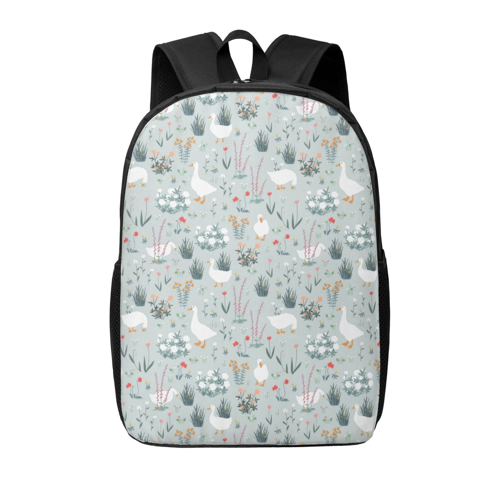 JUNZAN Goose and Doodle Flowers Pattern Travel Laptop Backpack for Men ...