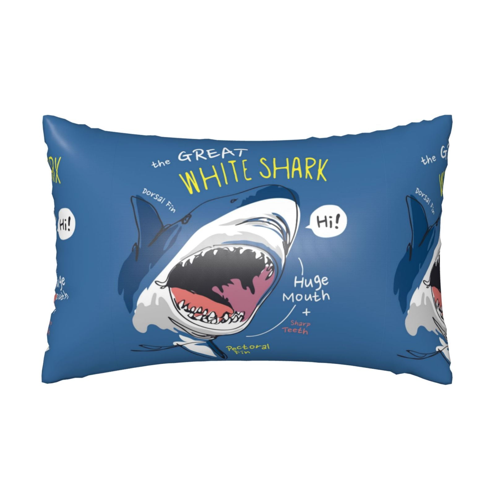 JUNZAN Great White Shark Silk Pillowcase for Hair and Skin,Cooling ...