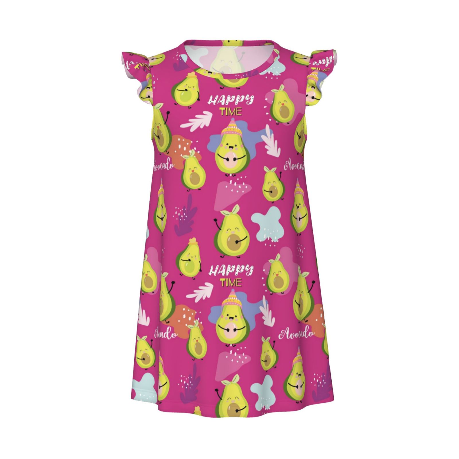 JUNZAN Green Avocado Print Girls Nightgown Pajamas - Soft Toddler ...
