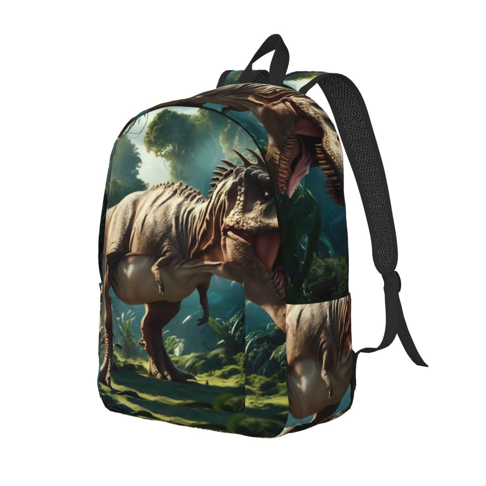 JUNZAN Green Forest Dinosaur Pattern Travel Laptop Backpack for Men ...