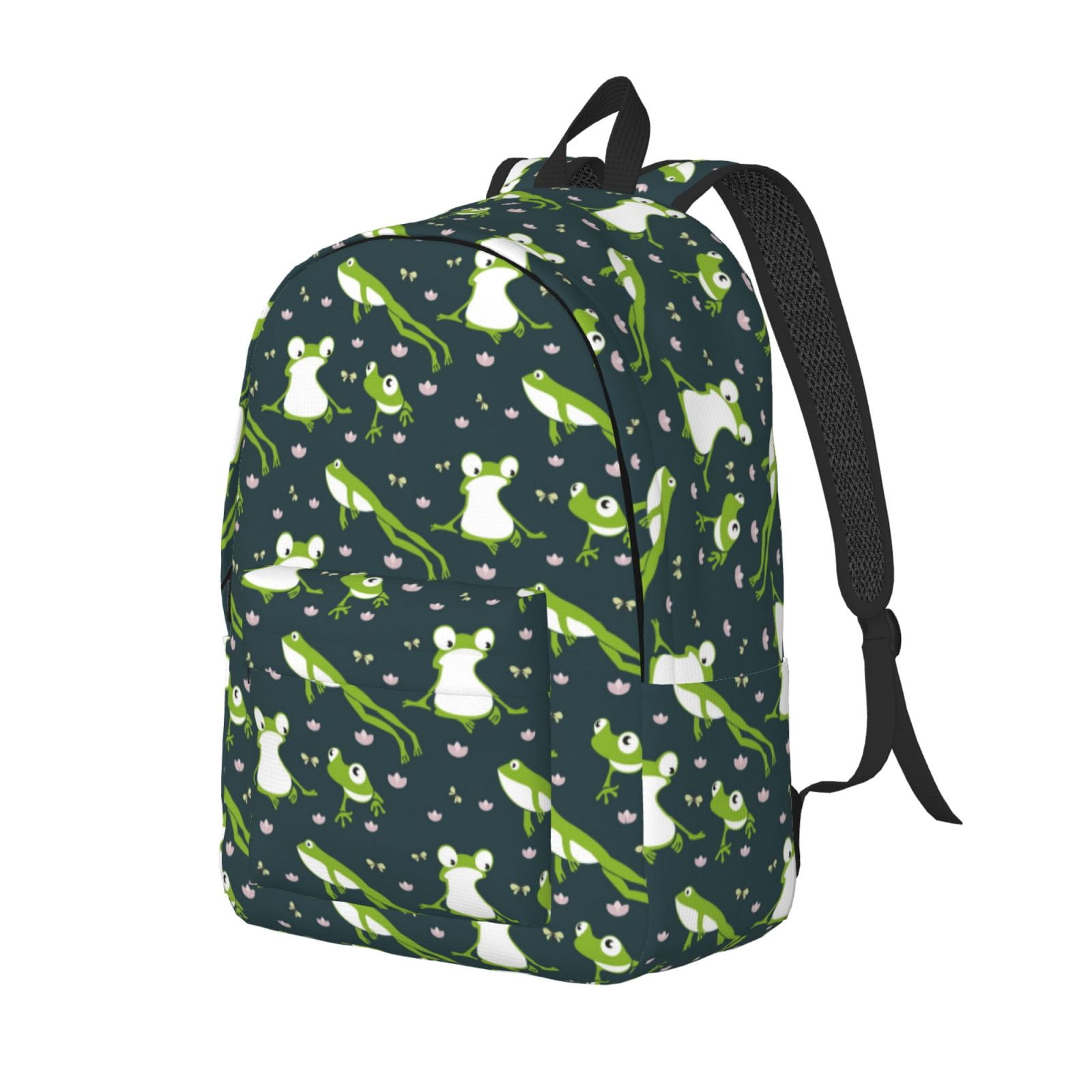 JUNZAN Green Frogs Pattern Travel Laptop Backpack for Men Women,Casual ...