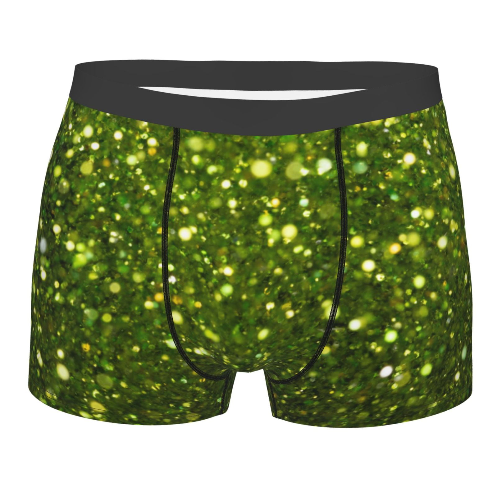 JUNZAN Green Glitter Sparkle Mens Underwear Boxer Briefs for Men’s ...