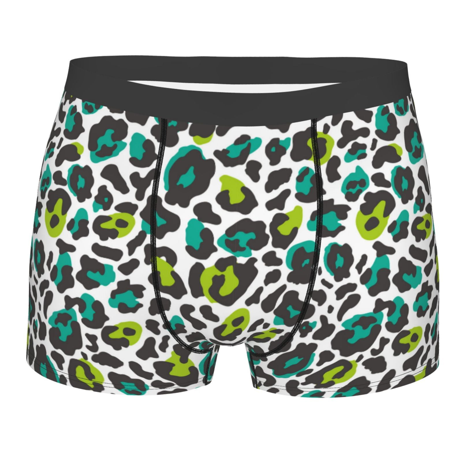 JUNZAN Green Leopard Mens Underwear Boxer Briefs for Men’s - Large ...
