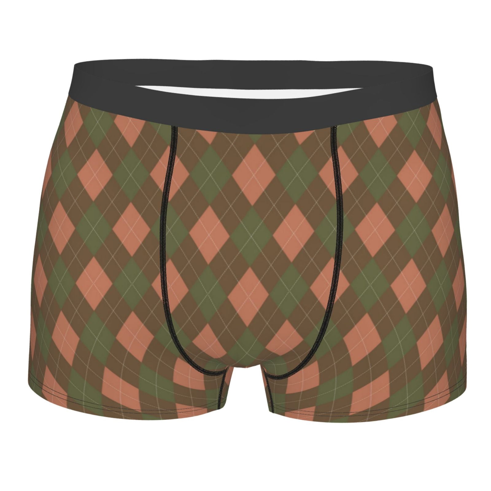 JUNZAN Green and Pink Squares Mens Underwear Boxer Briefs for Men’s ...