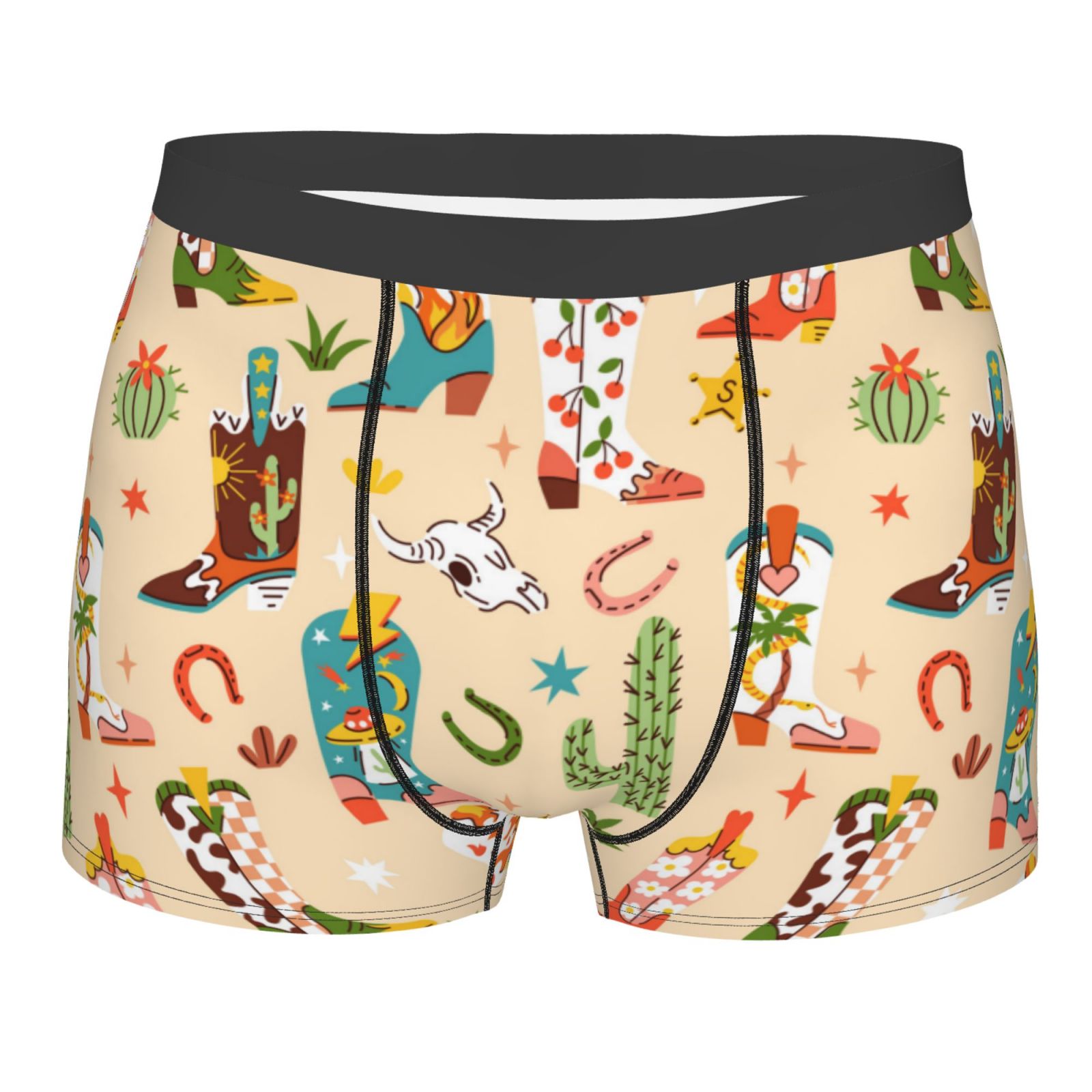 JUNZAN Groovy American Western Footwear Mens Underwear Boxer Briefs for ...